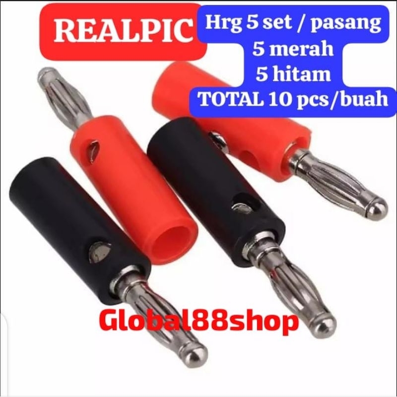 Jual 5 set/pasang jack Jak jek jac jec colokan cowok banana bulat JACK ...