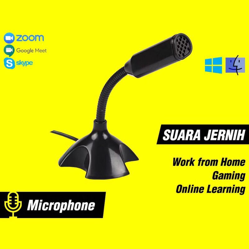Jual U03 Mic USB Desktop Mini Microphone Stand PC Laptop Mikrofon ...