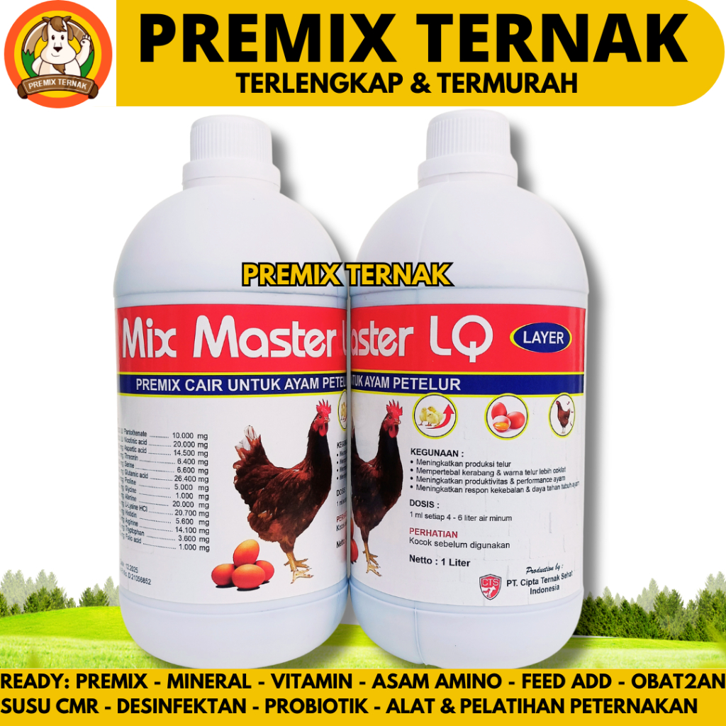 Jual MIX MASTER LQ LAYER 1 LITER - Premix Cair Untuk Pemacu Produksi ...