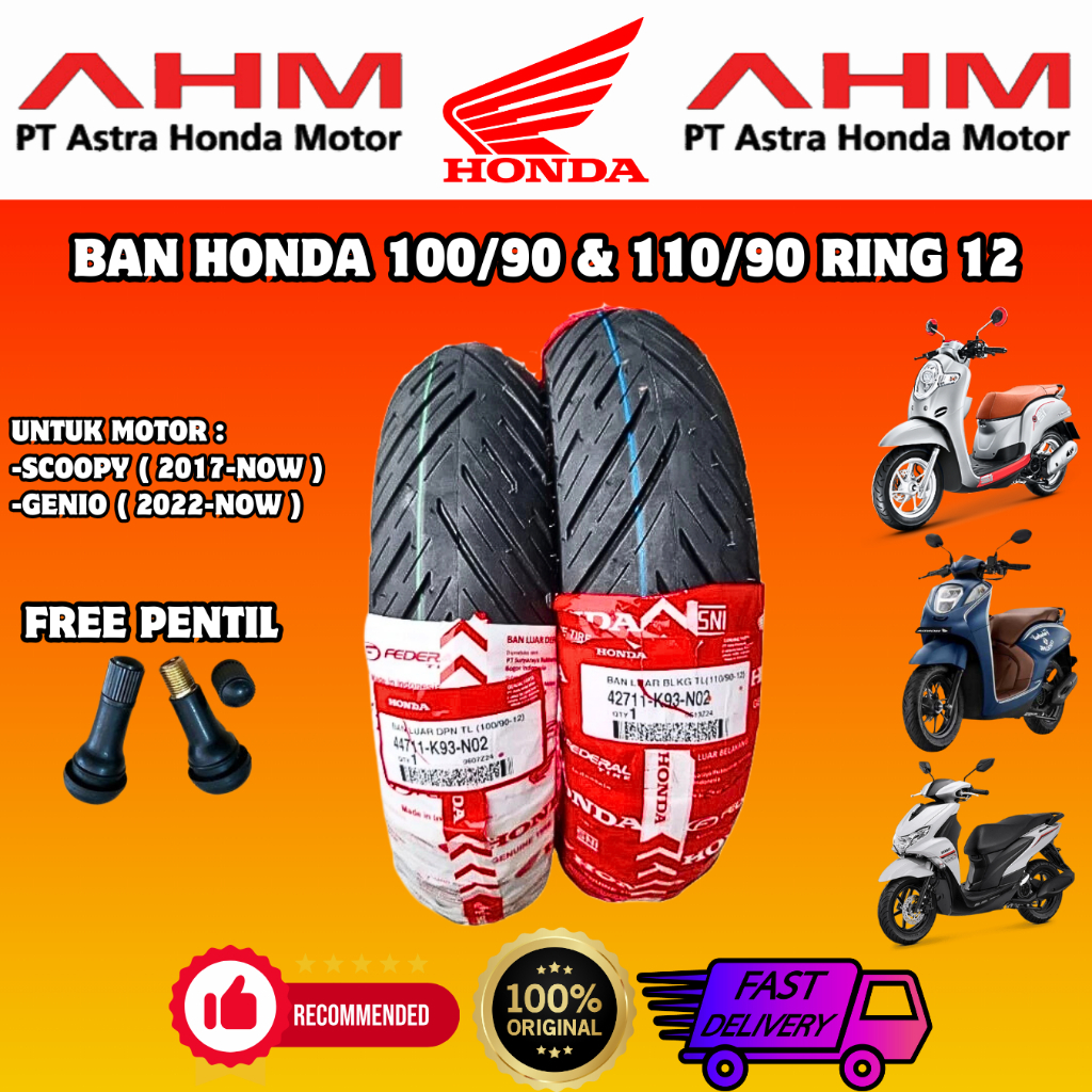 Jual BAN HONDA NEW SCOOPY ( 2017 - SEKARANG ) SCOPY DONAT , ( GENIO NEW ...