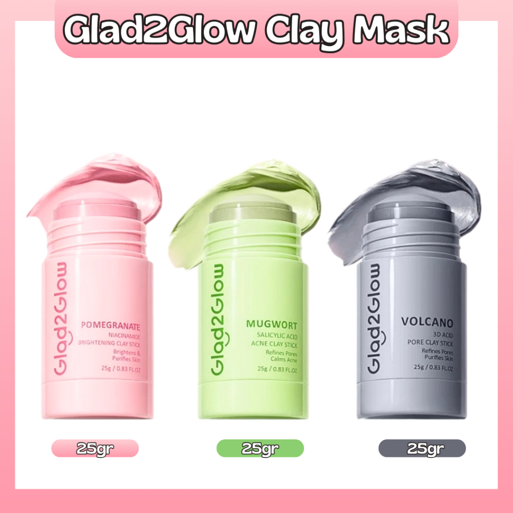 Jual Glad2Glow Clay Stick 25g/Mugwort Salicylic Acid Acne/Volcano 3D ...