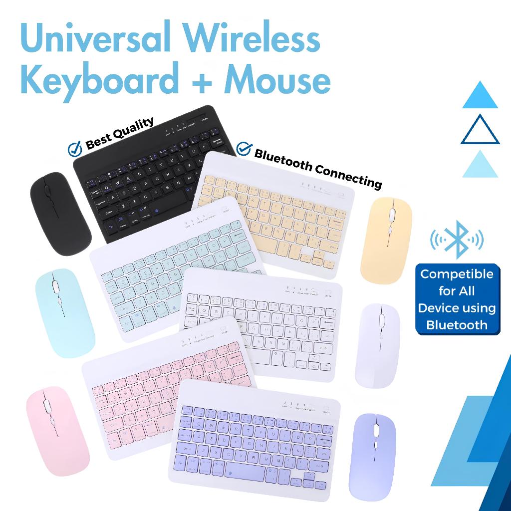 Jual Wireless Bluetooth Keyboard Mouse 10 Inch Set - Ringan, Portable ...