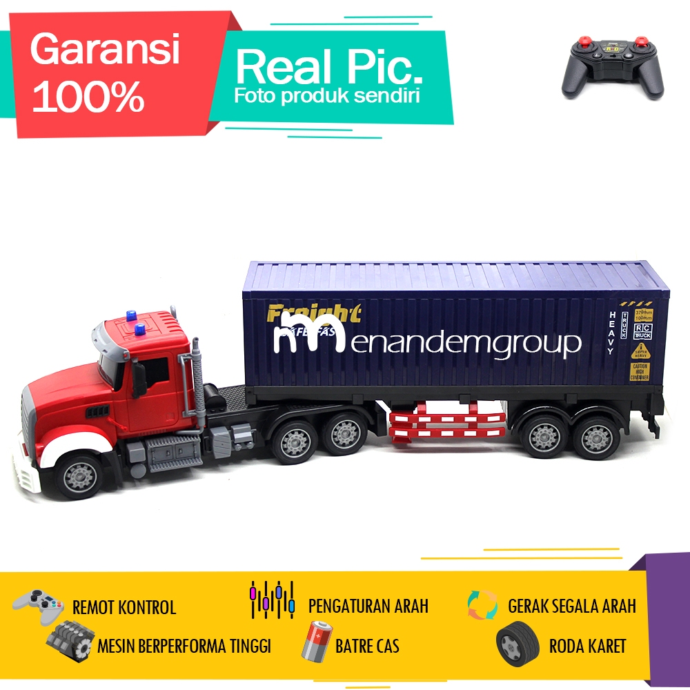 Jual Mainan Mobil Remot Kontrol RC Truk Kontainer Trailer Transport Box ...