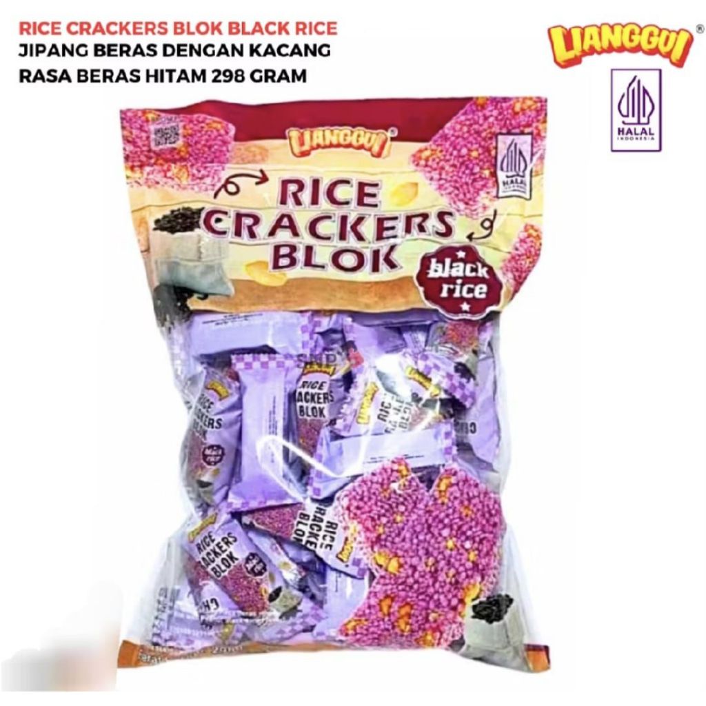 Jual ianggui Rice Crackers Blok Snack Krekers Beras Rasa Original Black ...