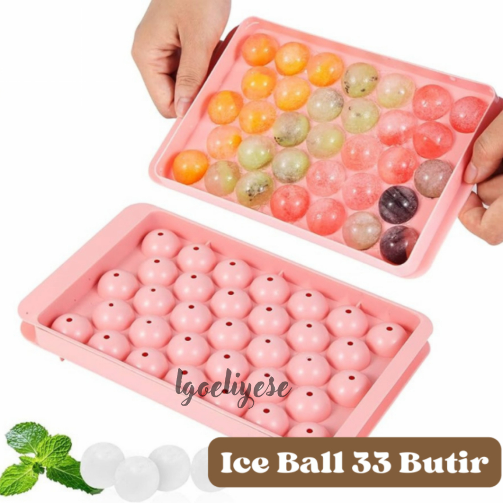 Jual Cetakan Es Batu Bulat Isi 33 Grid / Cetakan Puding Jelly Bulat ...