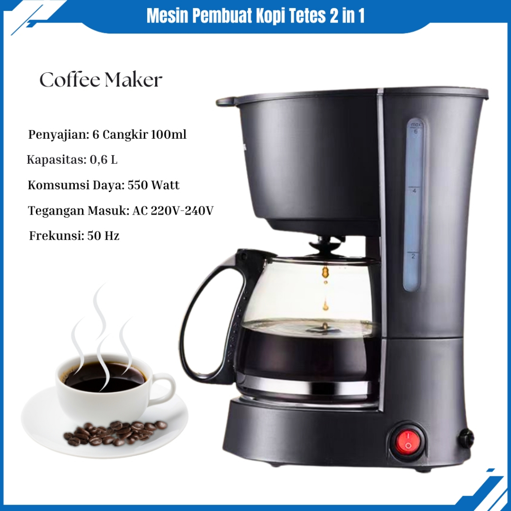 Jual Mesin Pembuat Minuman Kopi Coffee Maker Mesin Kopi Espresso 600ml ...