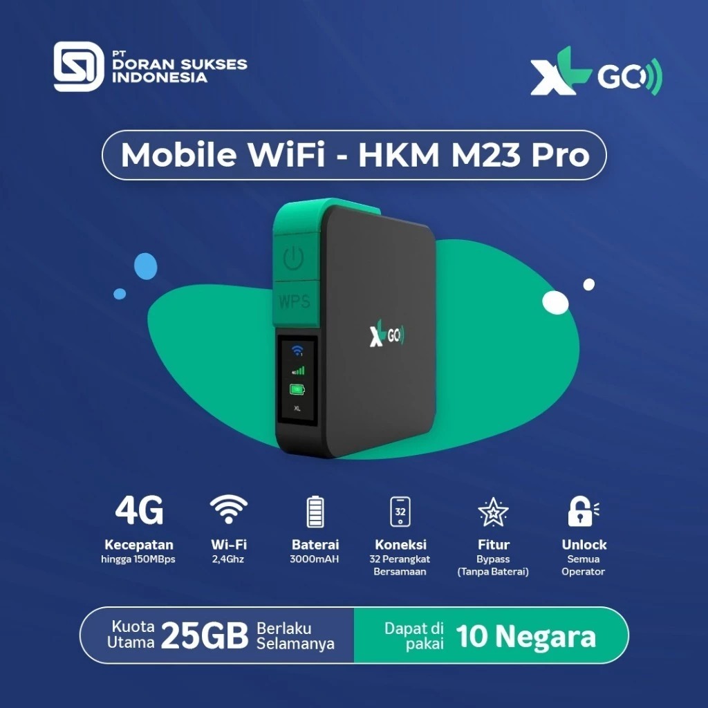 Jual HKM M23Pro Mifi Modem XL GO IZI Free Kouta Original - Garansi ...