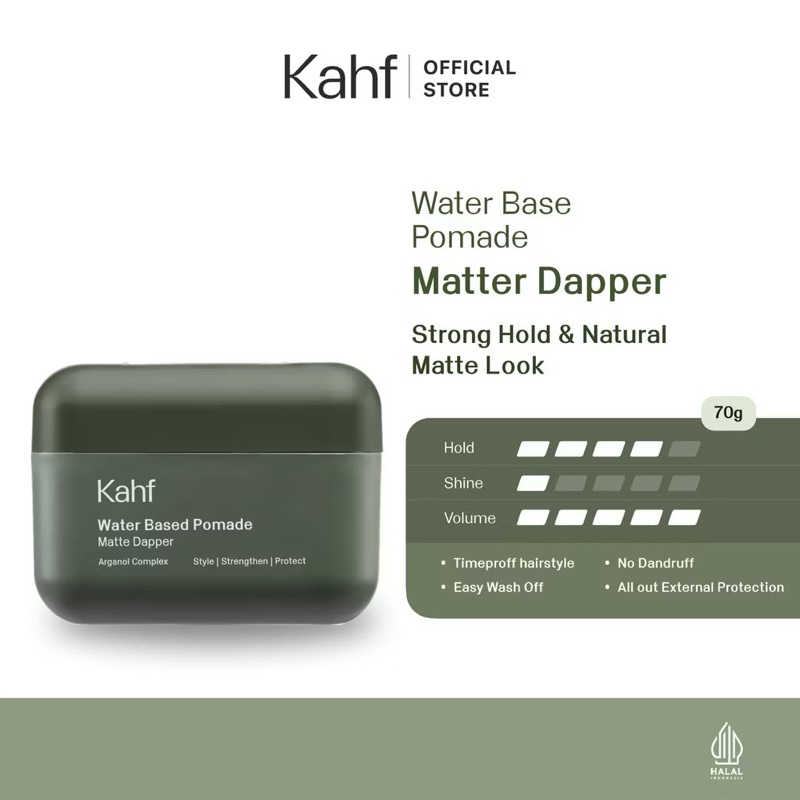 Jual Kahf Clay Matte Dapper Water Based Pomade 70 gram | Shopee Indonesia