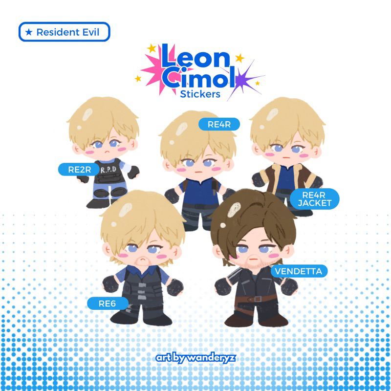 Jual Resident Evil Leon Cimol Stickers Min. 3pcs | by wanderyz | Shopee ...