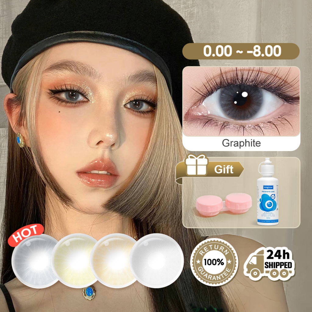 Jual Magister softlens 1 pasang Graphite 14.0mm lensa kontak +120ml ...
