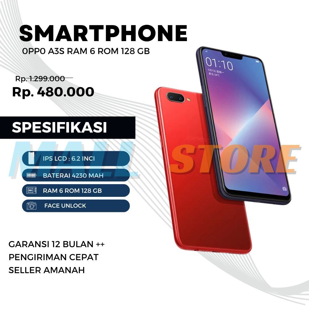 Jual OPPO A3S RAM 6 ROM 128GB GARANSI 1 TAHUN | Shopee Indonesia