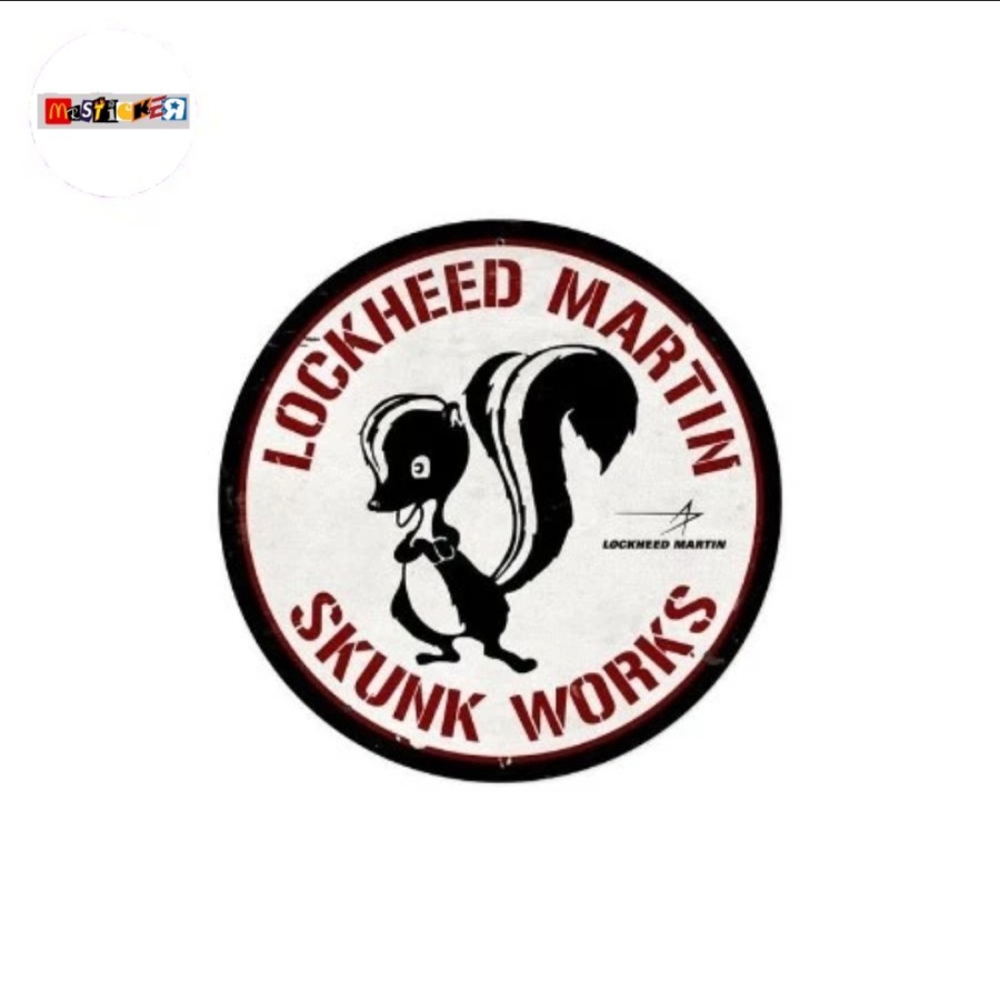 Jual sticker Lockheed Martin skunk works logo rounded stiker aviasi ...