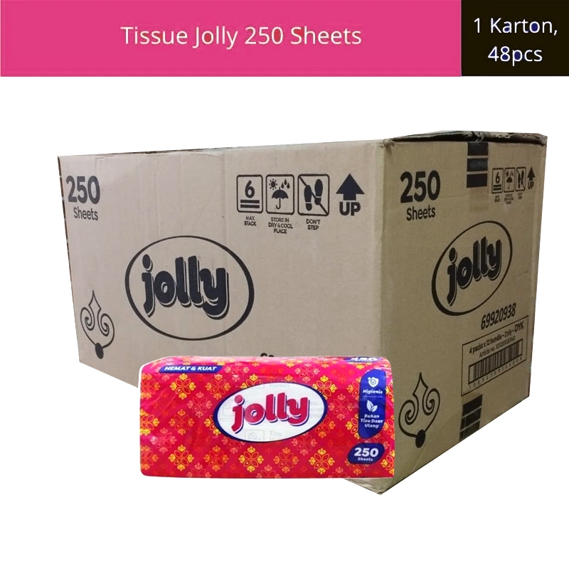 Jual JOLLY TISSUE FACIAL 250 SHEETS. GROSIR (1 DUS ISI 12 BUNDLE/48 ...
