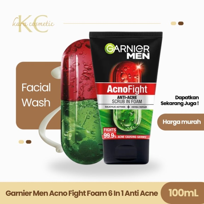 Jual Garnier Men Acno Fight Foam 6 In 1 Anti Acne 100Ml (All Variant) | Shopee Indonesia