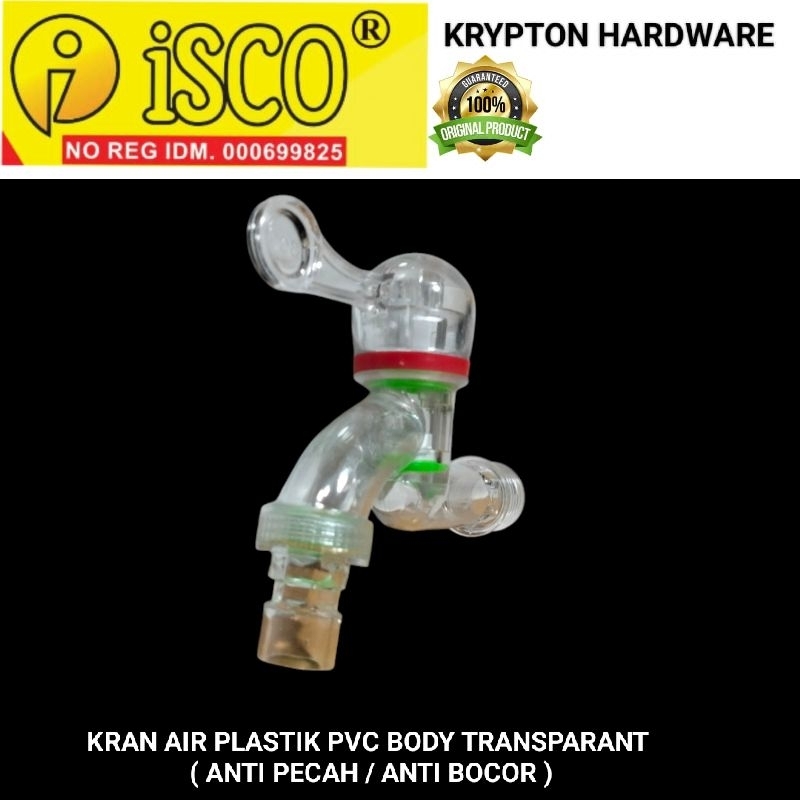 Jual Isco kran air body plastik transparant ( anti pecah / bocor ...