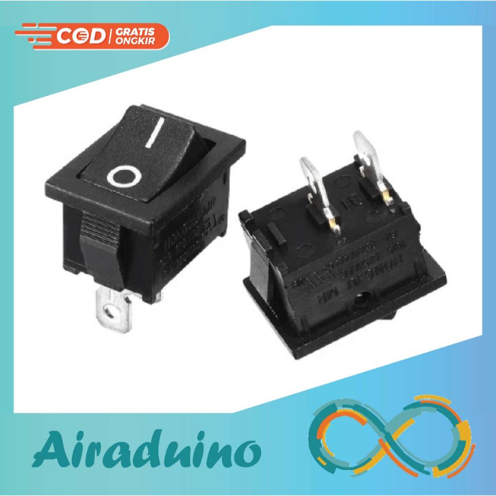 Jual Saklar 21mm x 15mm Rocker Switch 2 Pin 10A 125VAC / 6A 250VAC 2 ...