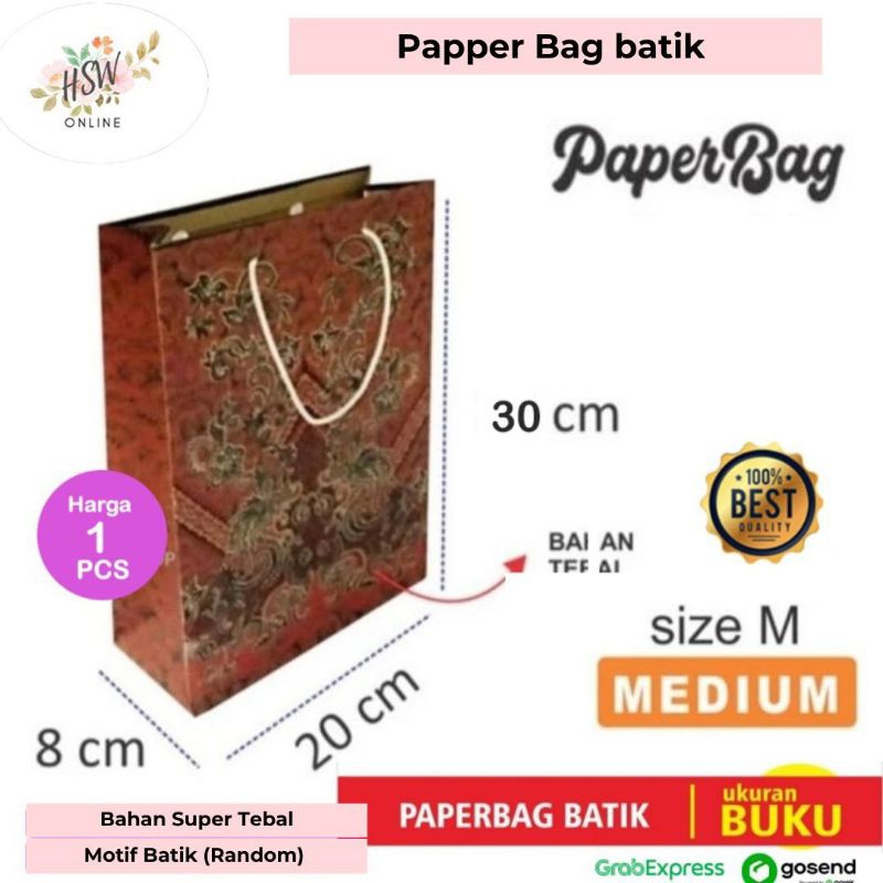 Jual Paper Bag Batik Tas Shopping Paper bag Motif Polos Eco Kertas ...