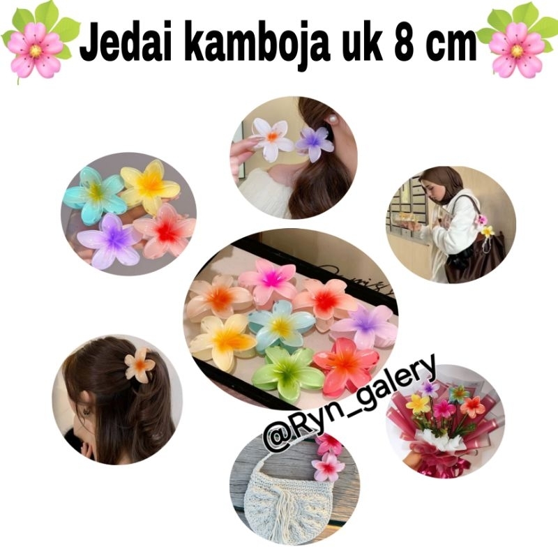 Jual Jepit rambut korea jedai bunga kamboja ukuran besar | Shopee Indonesia