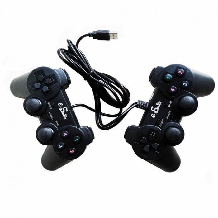 Jual JOYSTICK DUAL HITAM PC DOUBLE JOYPAD WIRED USB DUAL STICK GAMING ...