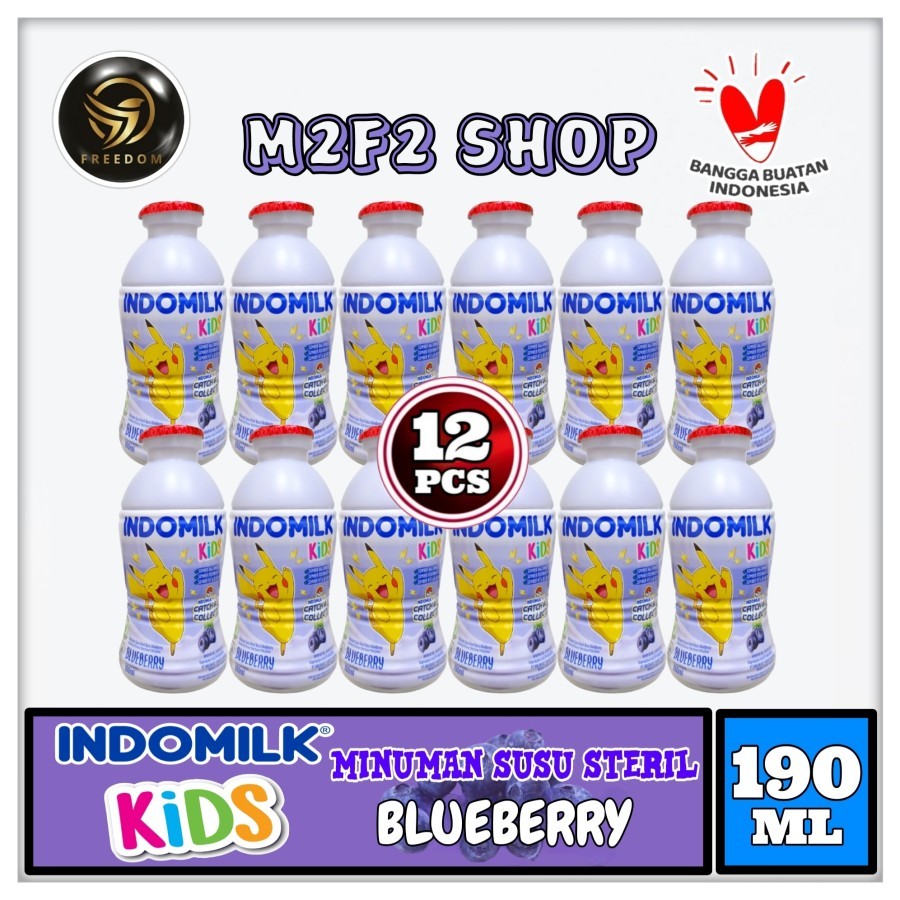 Jual Susu Indomilk Kids Steril Botol Pet Rasa Bluberi | Blueberry - 190 ml (Kemasan 12 Pcs ...