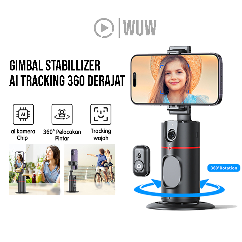 Jual WUW CJPG-P02 Gimbal Stabilizer Handphone Auto Balance 360 AI Face Tracking Gesture Control ...