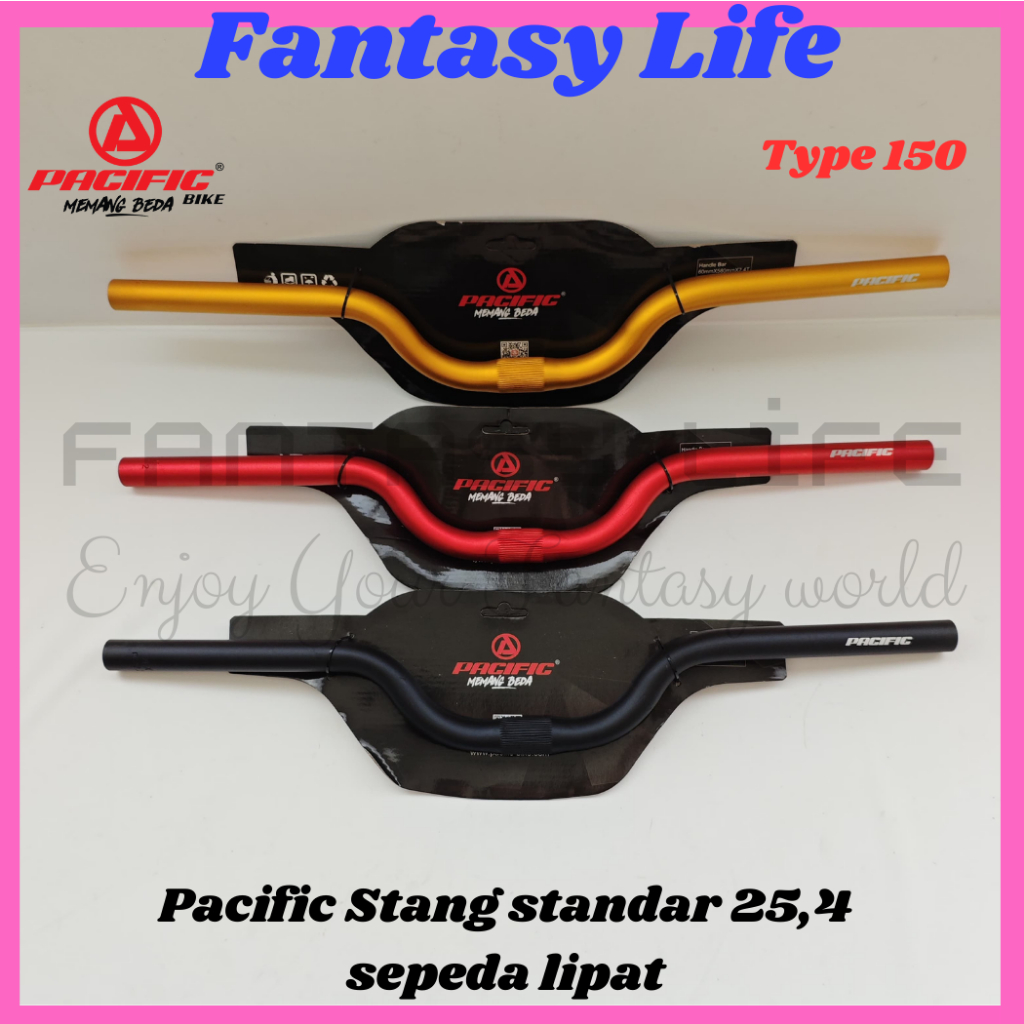 Jual Fantasy Handlebar Stang Alloy Pacific type 150 ukuran standar 25,4 panjang 58 cm sepeda ...