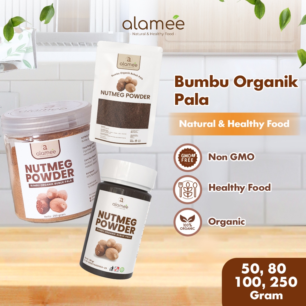 Jual ALAMEE Bumbu Dapur Pala Bubuk Nutmeg Seasoning Powder Rempah Murni ...