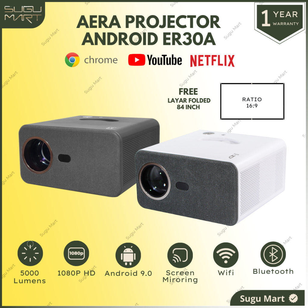 Jual Proyektor Android | Proyektor AERA ER30A 5000 Lumens Full HD 4K ...