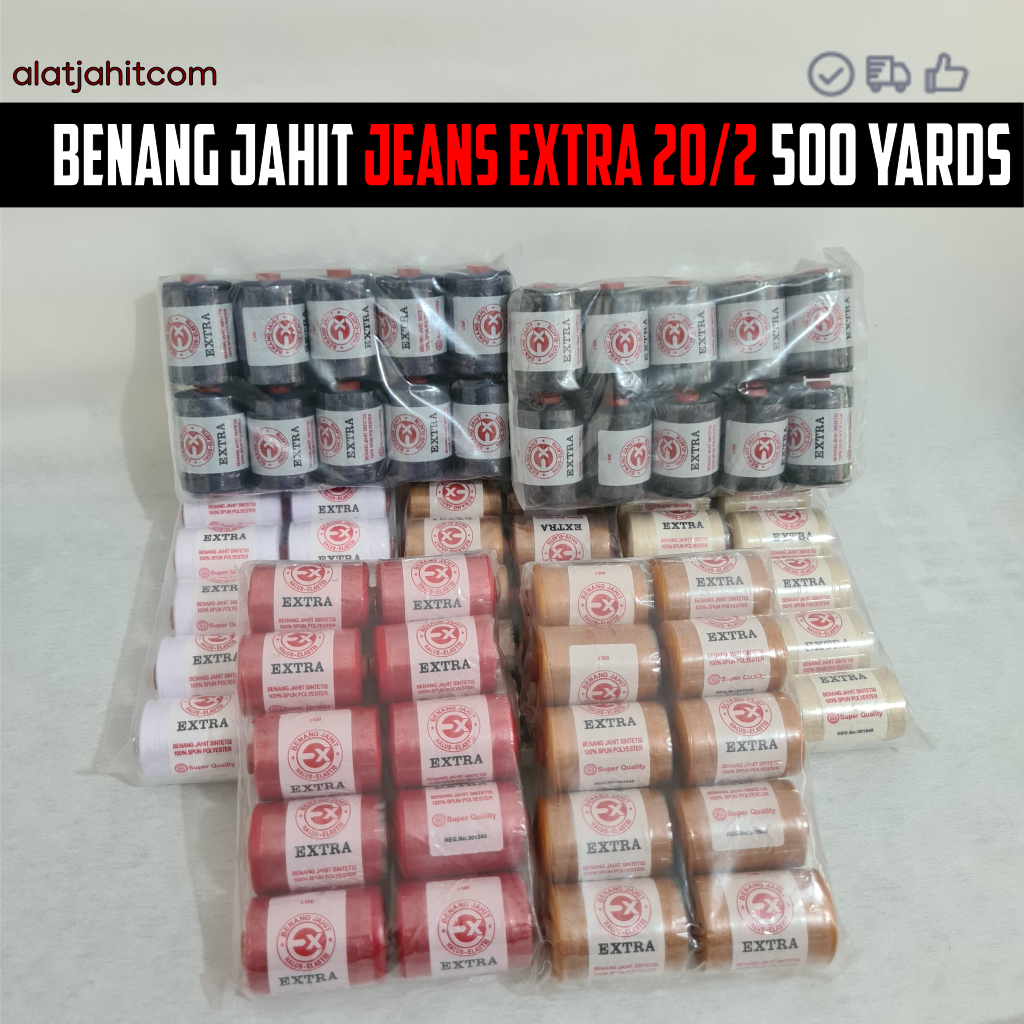 Jual Benang Jahit Jeans/Levis/Tebal EXTRA 20/2 500 Yards | Shopee Indonesia