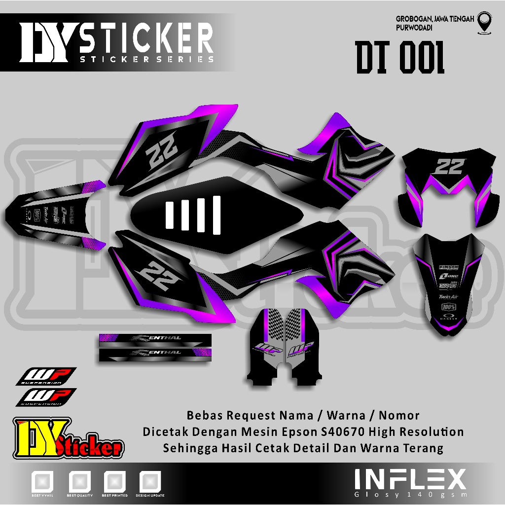 Jual stiker custom stiker variasi dtracker decal full body free request ...