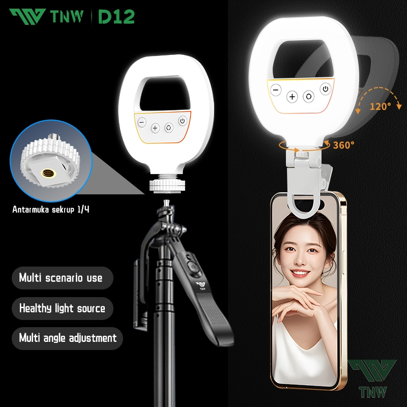 Jual TNW D12 Mini Selfie Light Portable Clip Fill Light LED Video Lampu ...