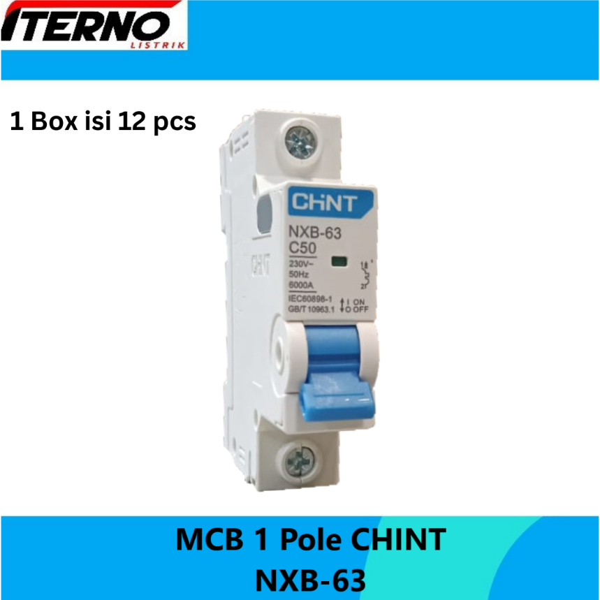 Jual MCB CHINT NXB-63 1P 1A 2A 4A 6A 10A 16A 20A 25A 32A 40A 50A 63A 6kA NXB63 | Shopee Indonesia