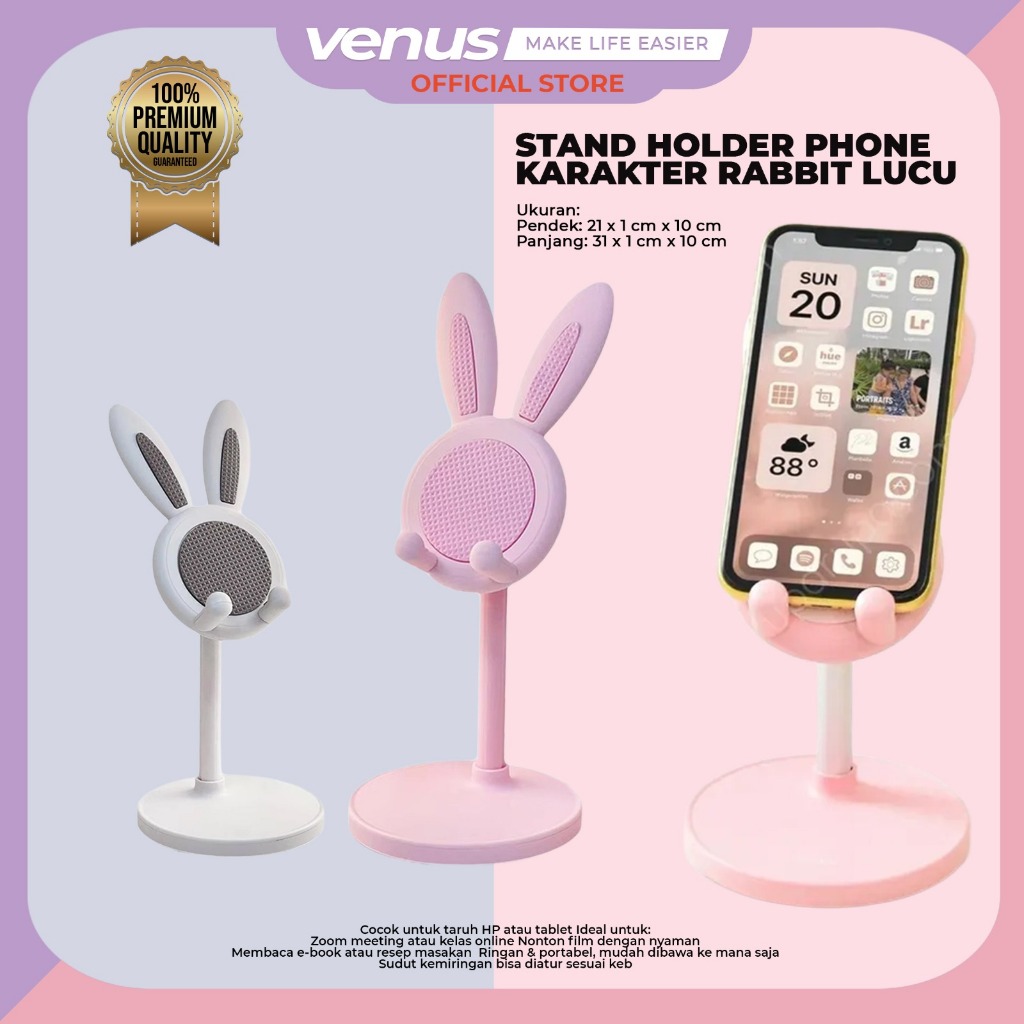 Jual VENUSJKT - Stand Holder HP Lucu Karakter Kelinci Phone Stand Aesthetic Holder HP Meja ...