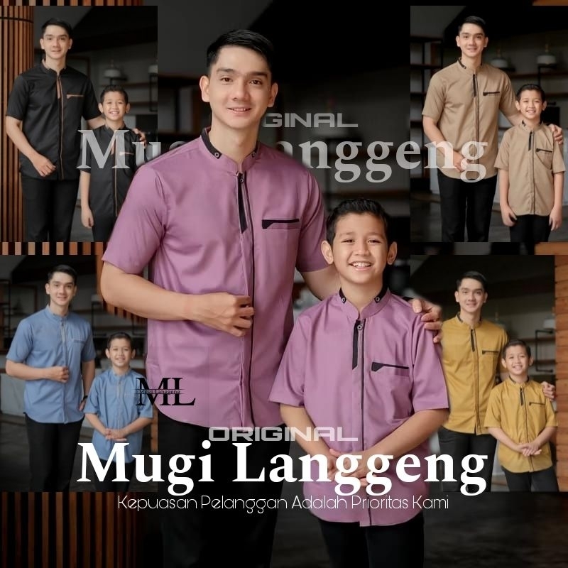 Jual Baju Koko Couple Ayah dan Anak Laki Laki Lengan Pendek Bahan Katun Premium Motif Yusuf ...