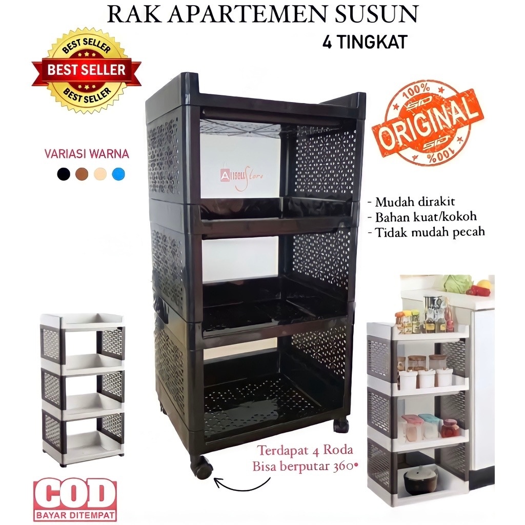 Jual (BISA COD) PROMO Rak Yoyo 4 Susun / Rak Apartemen 4 Tingkat / Rak ...