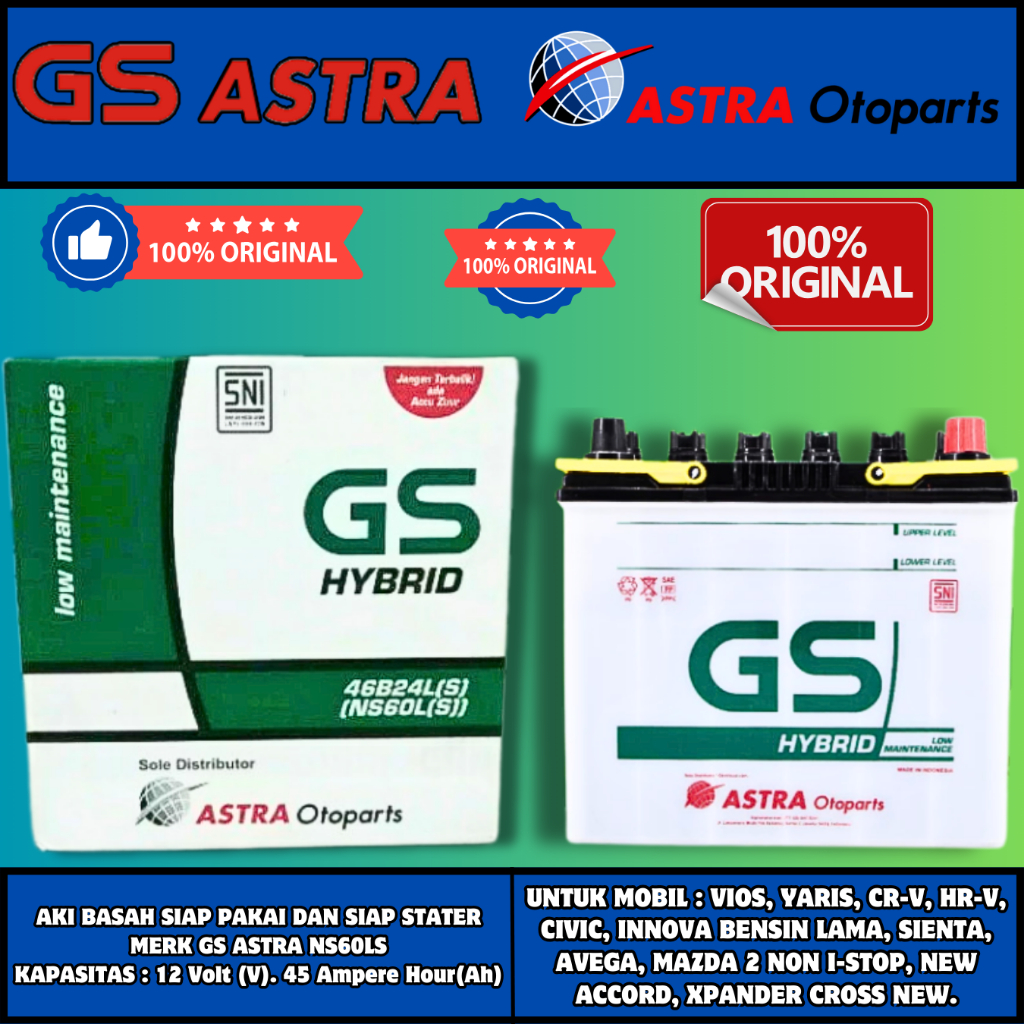 Jual AKI MOBIL CIVIC , VIOS, SIENTA , YARIS , KIJANG INNOVA BENSIN , CRV , XPANDER NS60LS GS ...