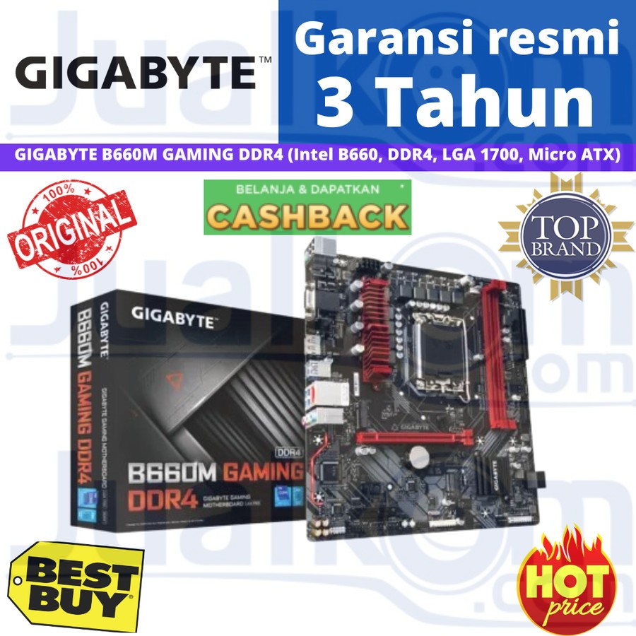 Jual GIGABYTE B660M GAMING DDR4 (Intel B660, DDR4, LGA 1700, Micro ATX) | Shopee Indonesia
