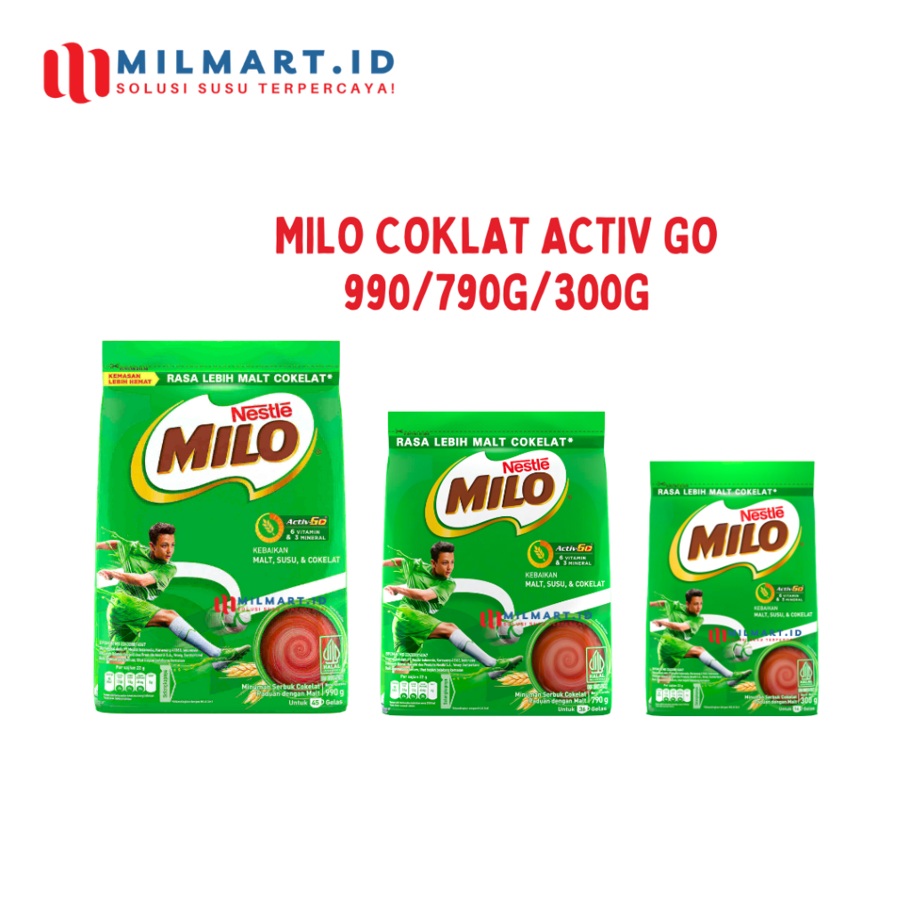 Jual NESTLE MILO ACTIV-GO COKLAT 300G/790G/990 G MILO COKELAT MINUMAN ...