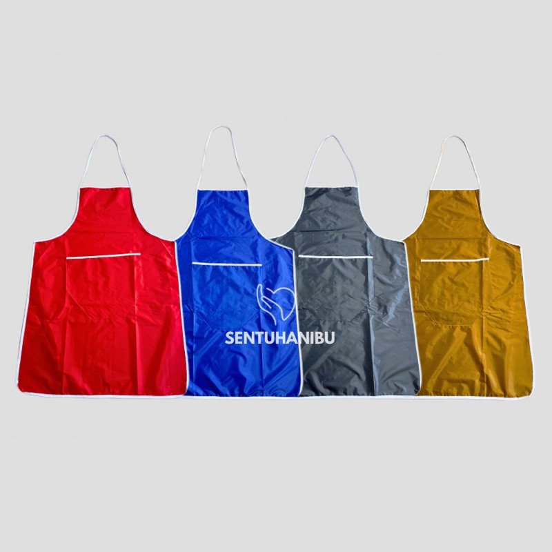 Jual Apron Waterproof Celemek Masak Dapur Pria Wanita Chef Pelayan Cafe ...