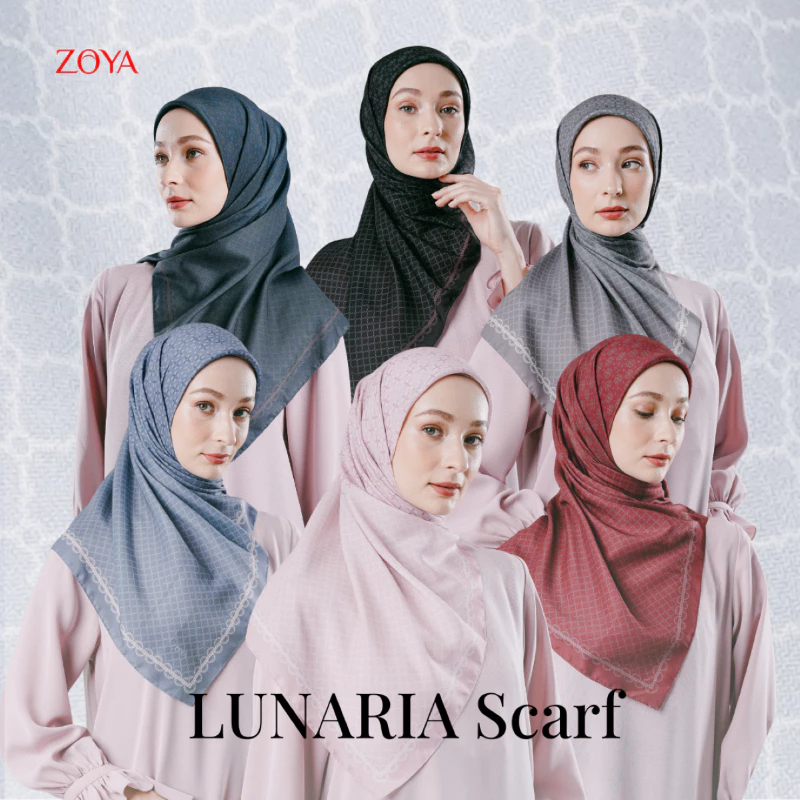 Jual Zoya LUNARIA Scarf - Kerudung Hijab Segiempat Motif With Pouch ...
