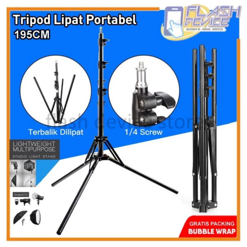 Jual Tripod Light Stand Lipat Reverse 1.6 Meter Compact Lightweight for ...