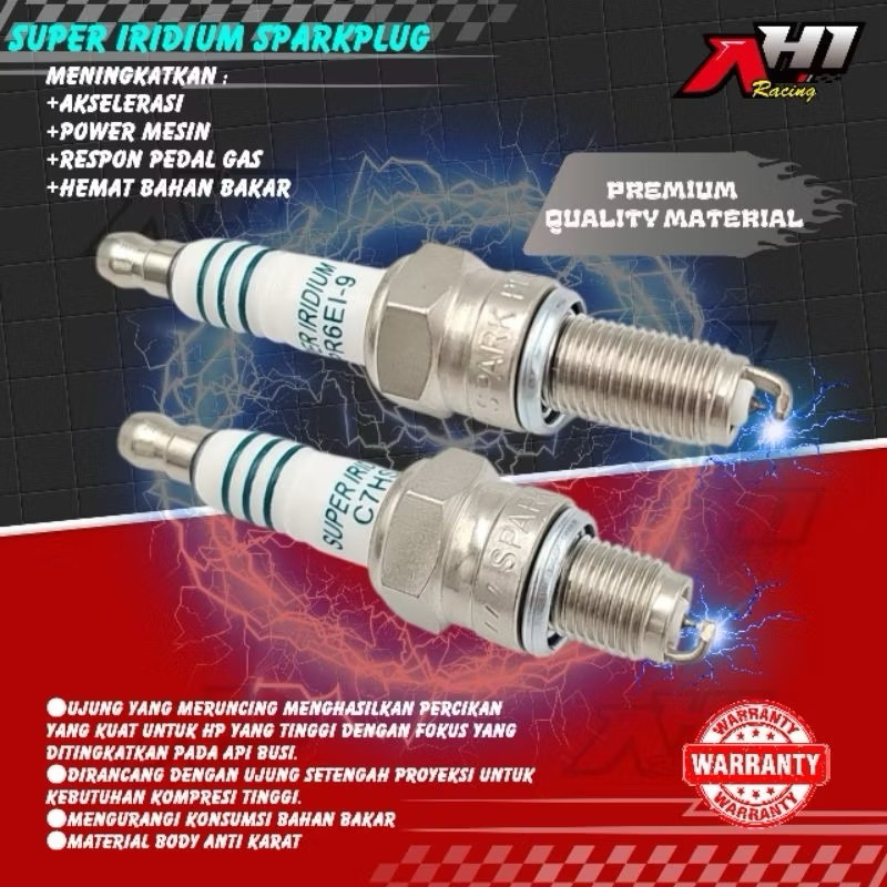 Jual BUSI AH1 RACING SUPER IRIDIUM MIO JUPITER VIXION BEAT VARIO SATRIA ...
