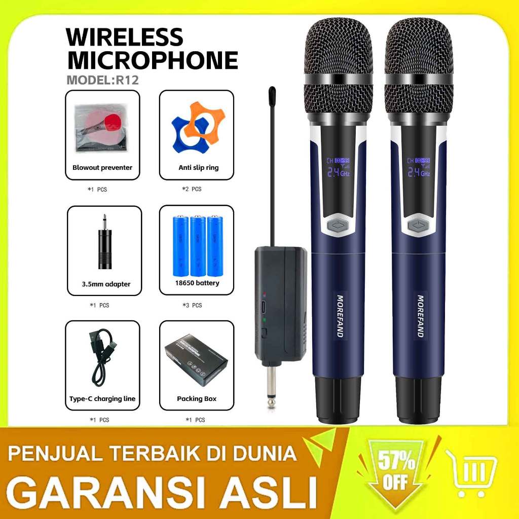 Jual 【COD】Mic Wireless Microphone Metalik bluetooth Microphone dengan ...