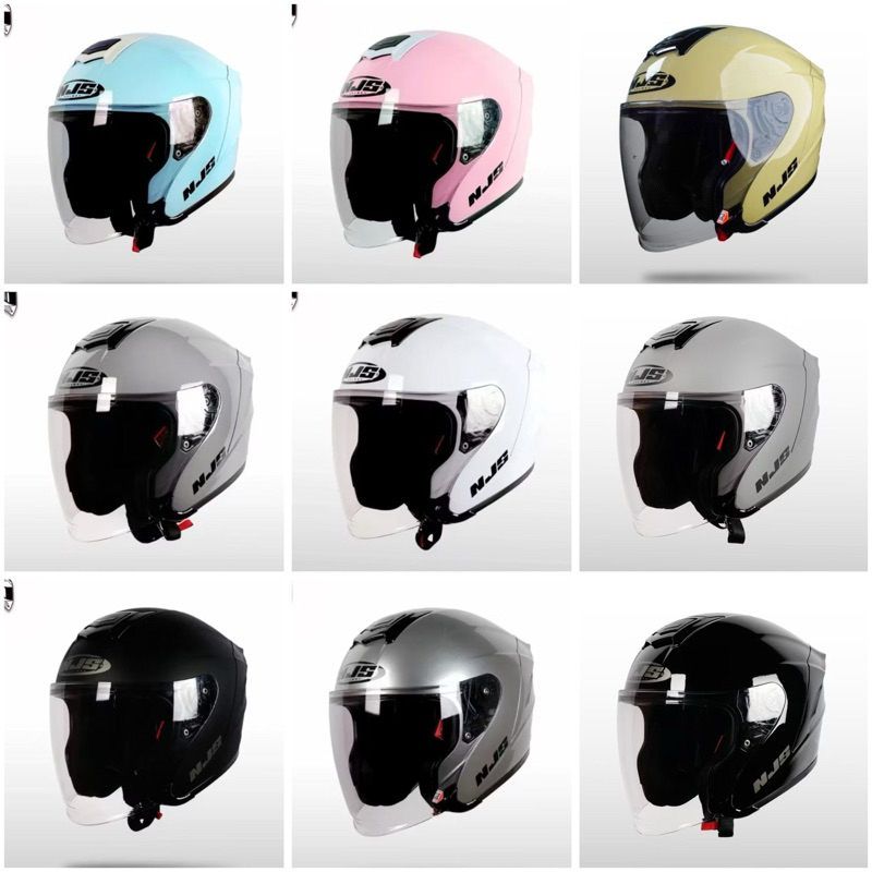 Jual HELM NJS KAIROZ V1 SOLID SINGLE VISOR | HELM HALF FACE NJS KAIROZ | Shopee Indonesia