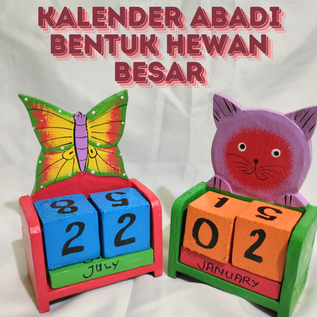 Jual KALENDER ABADI BENTUK HEWAN UK. BESAR BAHAN KAYU KOKOH | Shopee ...