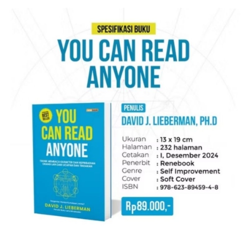Jual YOU CAN READ ANYONE DAVID J ORIGINAL PENERBIT RENEBOOK | Shopee ...
