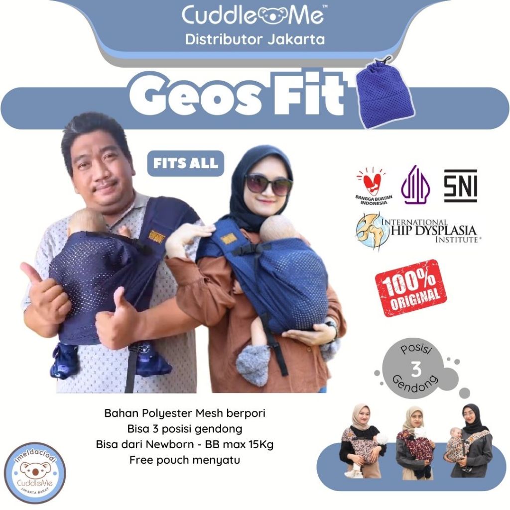 Jual Cuddle Me Geos Fit Air dan Sporty Spessa gendongan bayi M shape Ringkes lembut Instant free ...