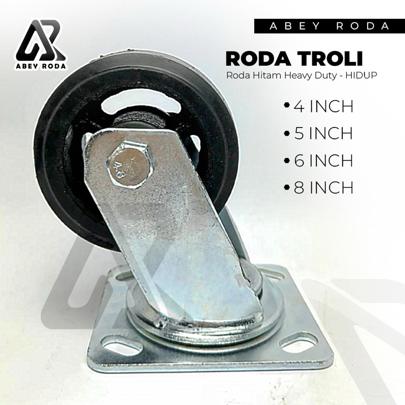 Jual Roda Caster Hitam Troli Heavy Duty 6 Inch (Hidup) | Shopee Indonesia