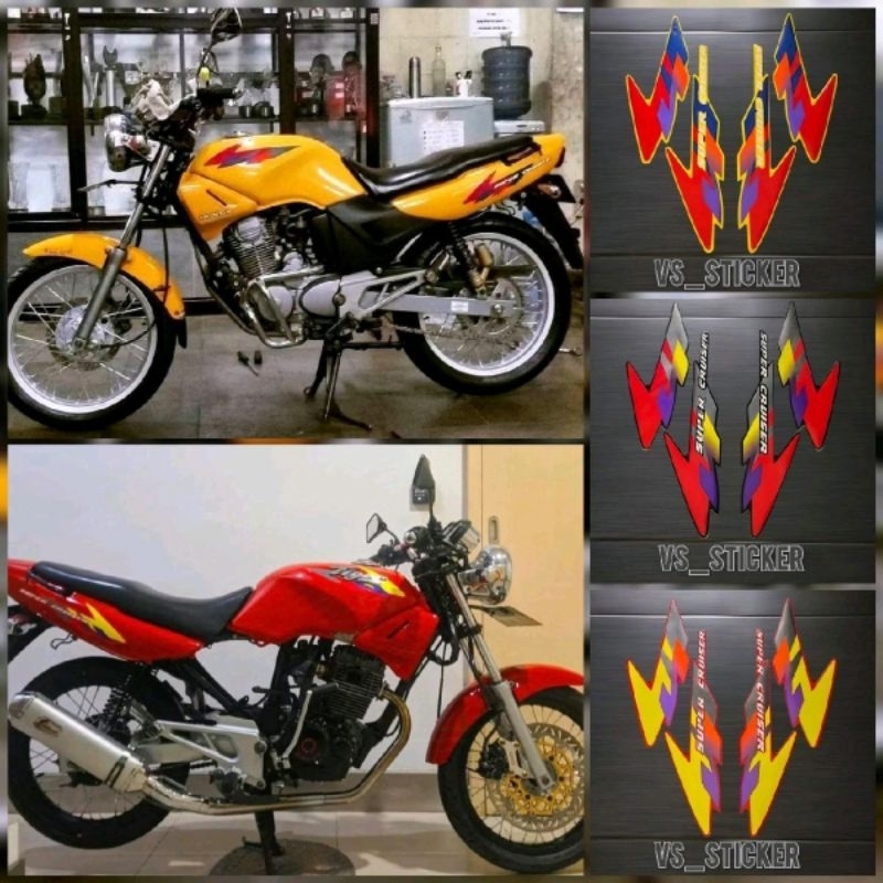 Jual STRIPING LIST STANDART MOTOR HONDA TIGER 2000 1997 MERAH KUNING ...