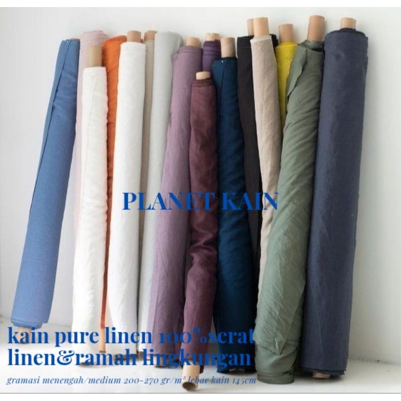 Jual kain katun linen pure polos premium/kain linen/linen premium ...